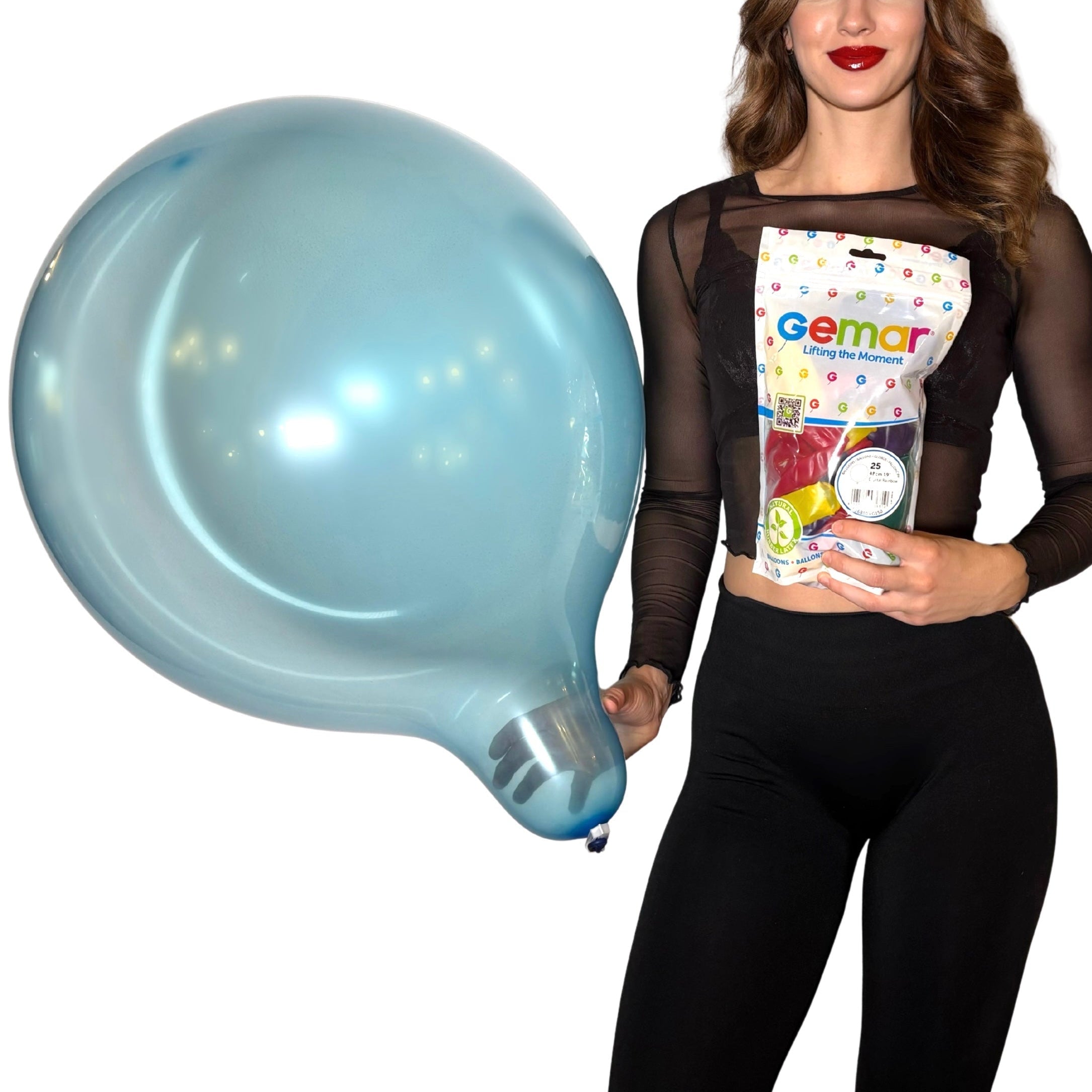 GEMAR 19" Rundballon | Kristall Mix Beutel (25 Stück) | nastila balloons