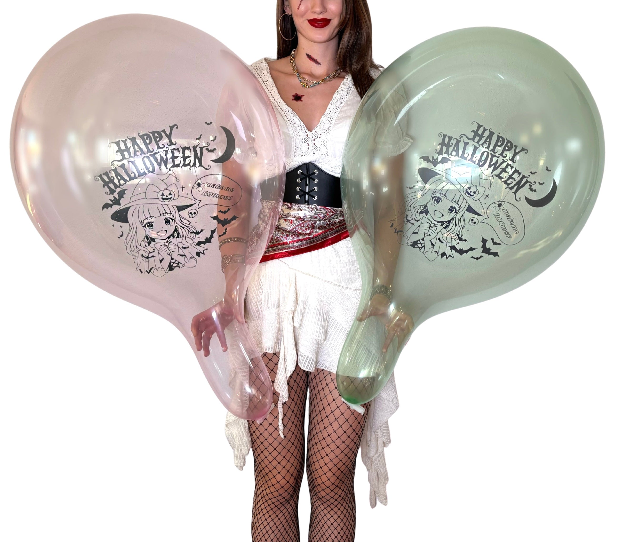 nastila balloons x BELBAL 17" Rundballon | Halloween Anime Girl ...