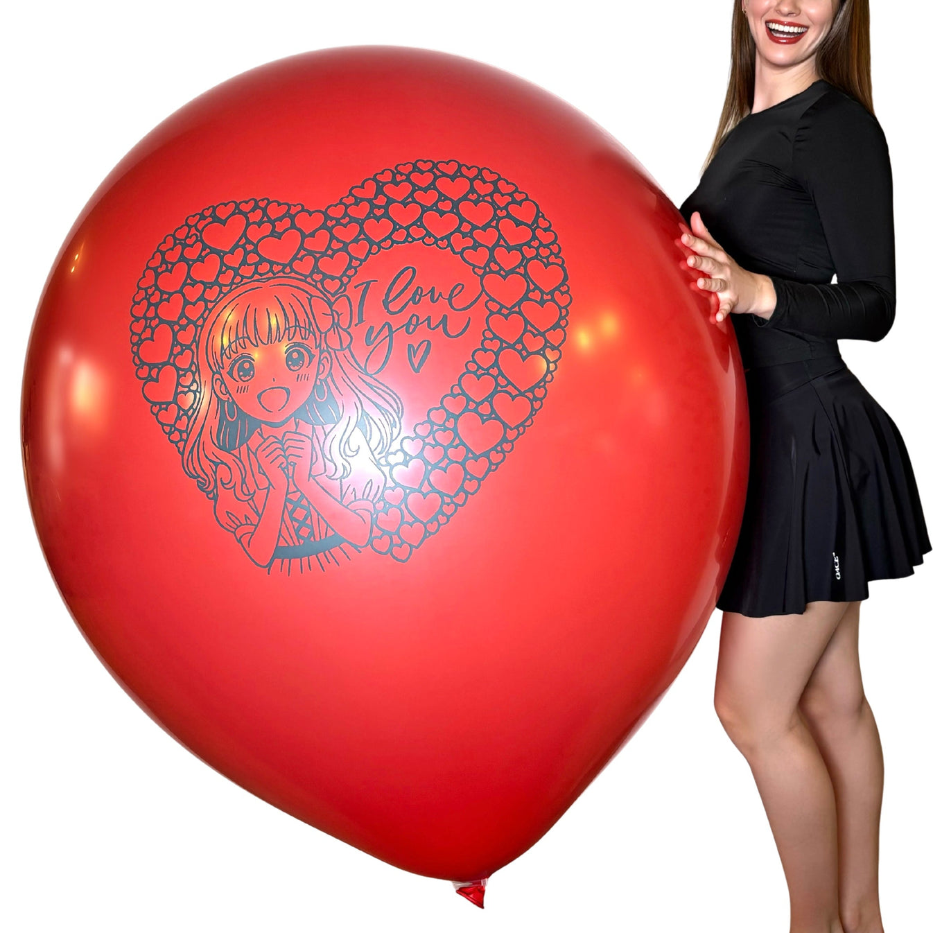 nastila balloons x BELBAL 36" round balloon | Valentines Anime Girl ...