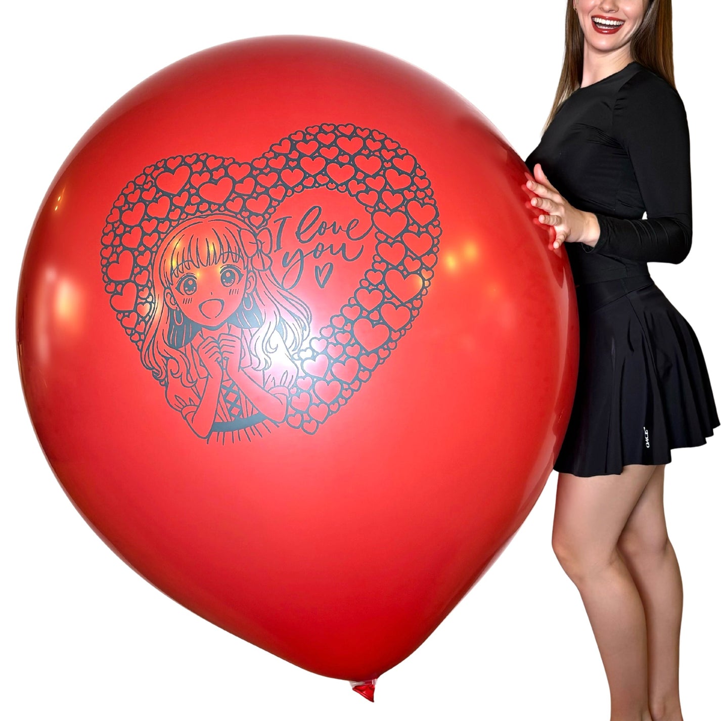 nastila balloons x BELBAL 36" round balloon | Valentines Anime Girl ...